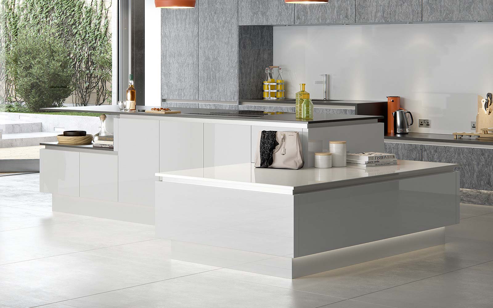 Lumina H Line Gloss Handleless Kitchen | Sigma 3 Kitchens
